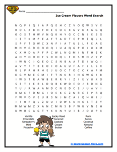 Ice Cream Word Search Puzzles: Cool Printable PDF Fun