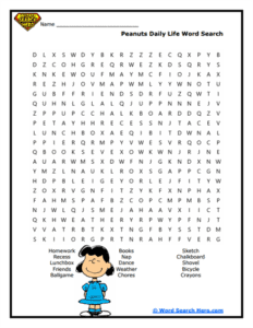 Peanuts & Snoopy Word Search Puzzles - Free PDF Printables