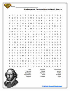Shakespeare Word Search Puzzles | Free Printable PDF Worksheets
