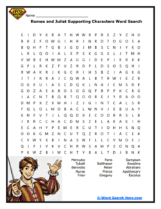 Romeo and Juliet Word Search Puzzles | Free Shakespeare Printable PDFs