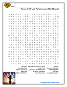 Taylor Swift Word Search Puzzles: Swiftie Printable PDF Fun