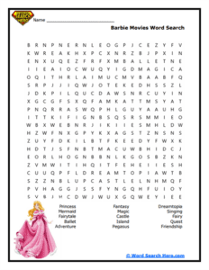 Barbie Word Search Puzzles - Free Printable PDF Doll Themes