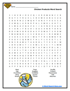 Chickens Word Search Puzzles | Free Printable PDF Worksheets