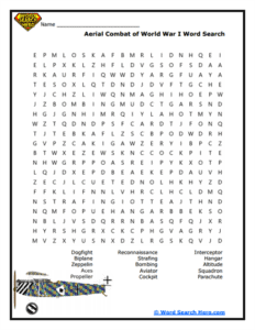 World War I Word Searches | Free WWI History PDF Worksheets