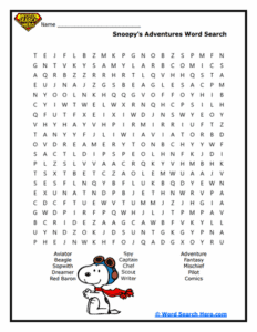 Peanuts & Snoopy Word Search Puzzles - Free PDF Printables