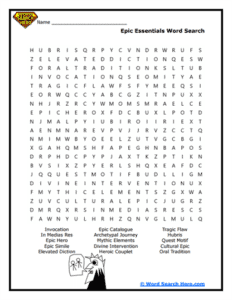 Literary Terms Word Search | High School English PDF | Word Search Hero
