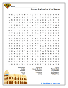 Ancient Rome Word Searches | Printable PDF History Worksheets