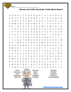 Romeo and Juliet Word Search Puzzles | Free Shakespeare Printable PDFs