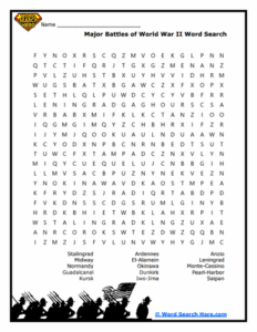 World War II Word Searches | Free WWII History PDF Activities