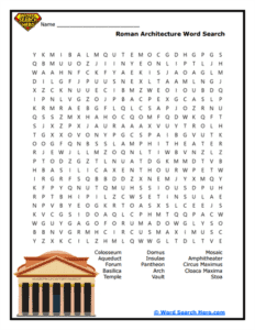 Ancient Rome Word Searches | Printable PDF History Worksheets