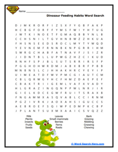 Dinosaurs Word Search Puzzles | Free Printable PDF Collection