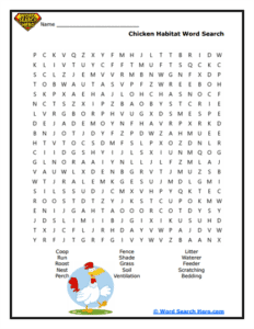 Chickens Word Search Puzzles | Free Printable PDF Worksheets