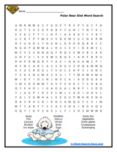 Polar Bear Word Search Puzzles | Free Printable PDF