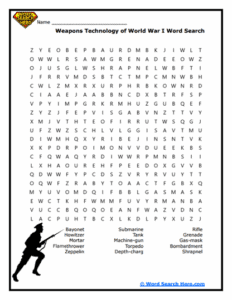 World War I Word Searches | Free WWI History PDF Worksheets