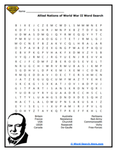World War II Word Searches | Free WWII History PDF Activities