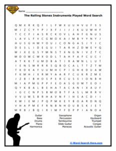 Band Word Search Puzzles: Famous Music Groups Printable PDFs