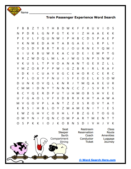 Train Word Searches
