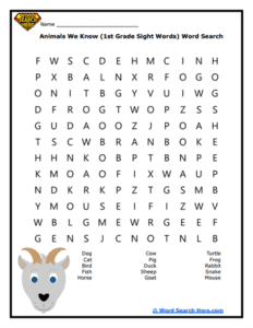 1st Grade Sight Word Searches | Printable PDF Literacy Activities