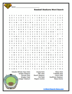 Baseball Word Search Puzzles - Home Run Printable PDF Worksheets