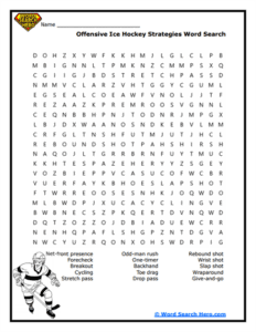 Ice Hockey Word Search - Power Play Printable PDF Puck Puzzles