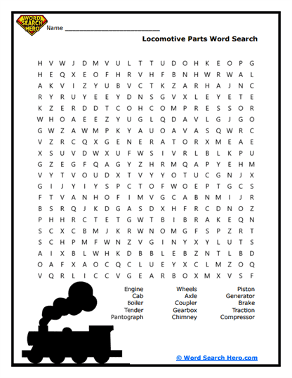 Train Word Searches