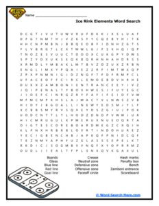 Ice Hockey Word Search - Power Play Printable PDF Puck Puzzles