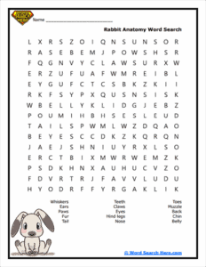 Rabbits Word Search Puzzles | Free Printable PDF Activities
