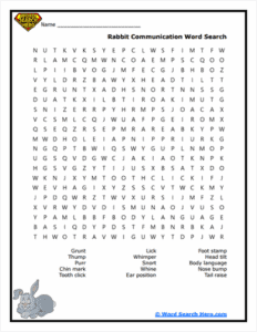 Rabbits Word Search Puzzles | Free Printable PDF Activities