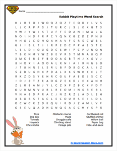 Rabbits Word Search Puzzles | Free Printable PDF Activities