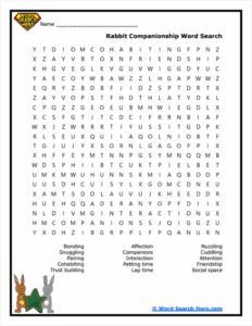 Rabbits Word Search Puzzles | Free Printable PDF Activities