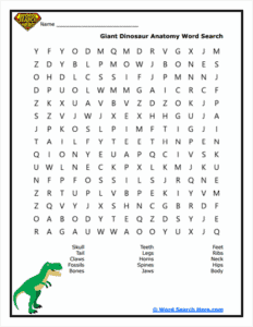 Dinosaurs Word Search Puzzles | Free Printable PDF Collection