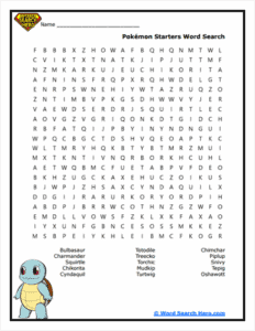Pokemon Word Searches - Word Search Hero.com