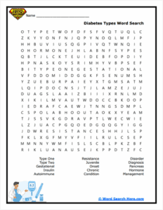National Diabetes Awareness Month Word Searches - Word Search Hero.com