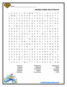 Stress Awareness Month Word Searches - Word Search Hero.com
