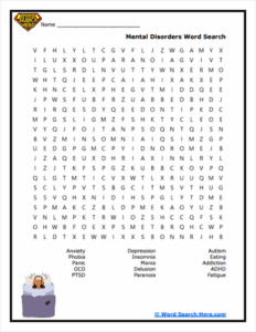 Mental Health Awareness Month Word Searches - Word Search Hero.com