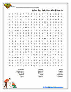 Arbor Day Word Search Puzzles: Tree-Themed Printable PDFs