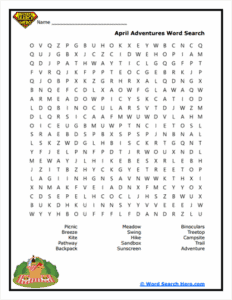 April Word Search Puzzles: Rainy Day Printable PDF Puzzles