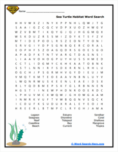 Sea Turtle Word Search Puzzles | Free Printable PDF