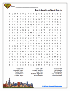 Location Quest Word Search - Word Search Hero.com
