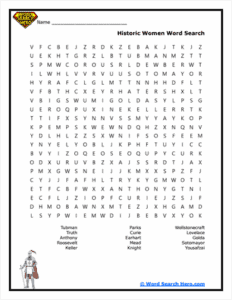 Women's History Month Word Searches - Word Search Hero.com