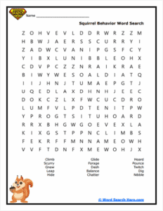 Squirrel Word Search Puzzles | Free Printable PDF Downloads
