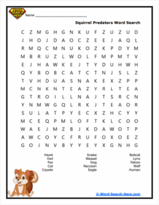 Squirrel Word Search Puzzles | Free Printable PDF Downloads