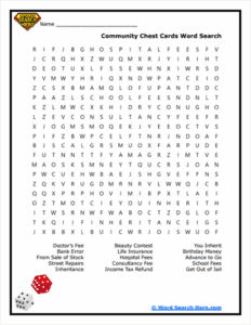 Monopoly Word Search Puzzles - Free Printable PDF Pack
