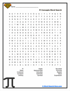 Pi Day Word Searches - Word Search Hero.com