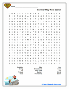 Summer Word Search Puzzles: Sunny Vacation Printable PDFs