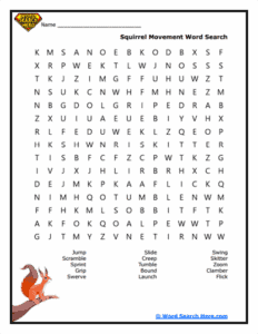 Squirrel Word Search Puzzles | Free Printable PDF Downloads
