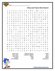 Sonic the Hedgehog Word Searches | Free Speedster PDFs