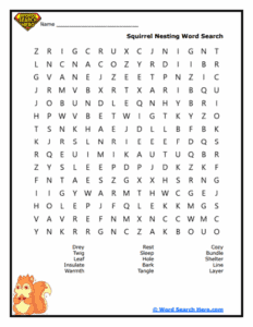Squirrel Word Search Puzzles | Free Printable PDF Downloads