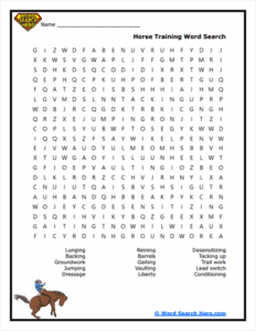 Horses Word Search Puzzles | Free Printable PDF Worksheets