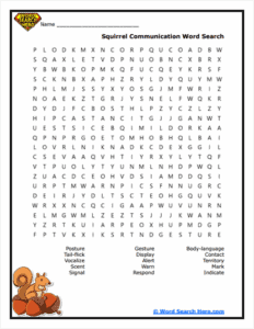 Squirrel Word Search Puzzles | Free Printable PDF Downloads